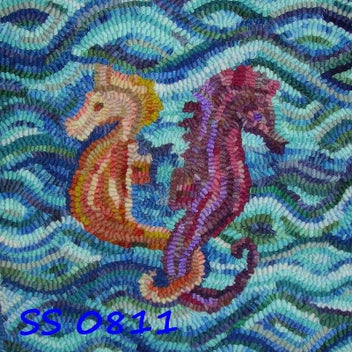 Seahorses Two Pattern – Seaside Rug Hooking Company